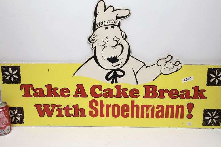 Vintage Stroehmann Bread Masonite Advertising Sign - Dixon's Auction at ...