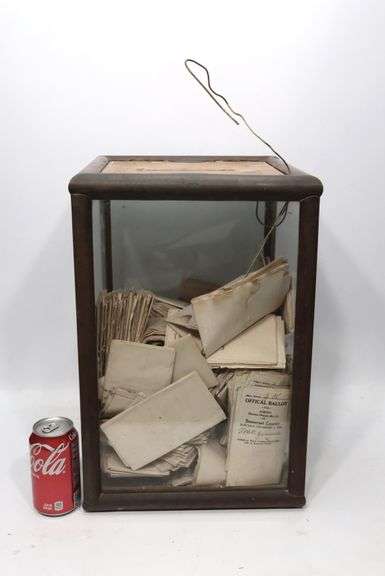 Antique Copper and Oak Ballot Box with Ballots - Dixon's Auction at ...