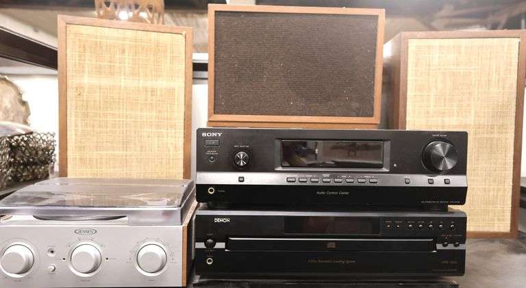 Electronics Lot, Stereo Receiver, CD Changer, Record Player & Speakers ...