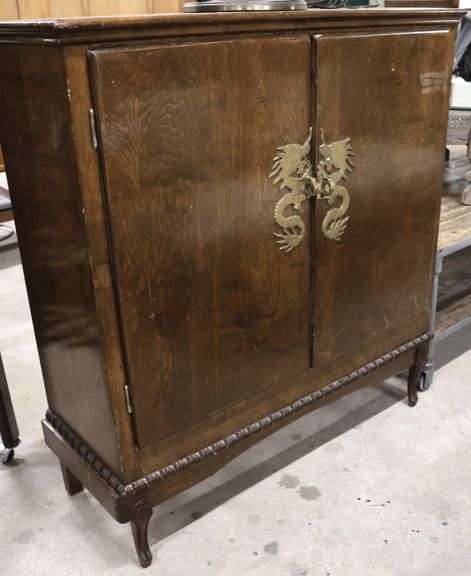 Hollywood Regency Cabinet with Dragon Hardware - Dixon's Auction at ...