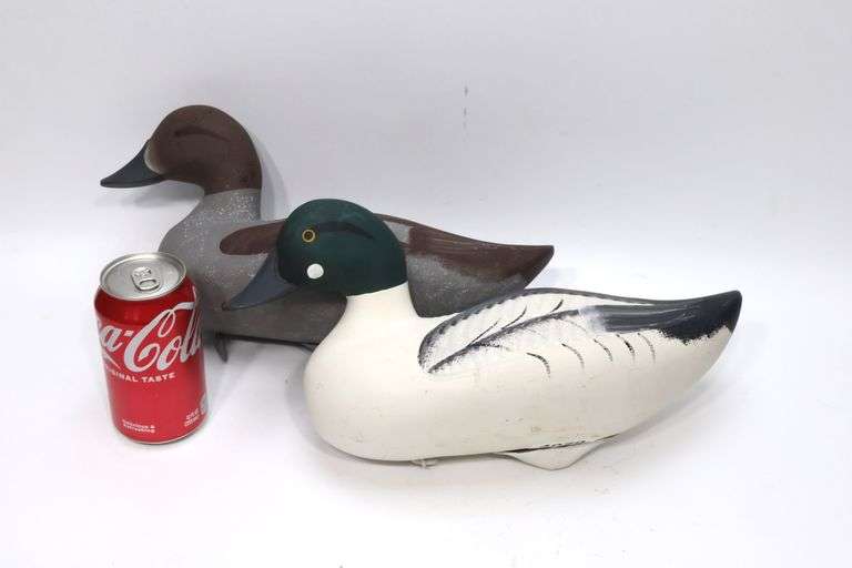 Pair Jim Pierce Goldeneye Duck Decoys - Dixon's Auction at Crumpton