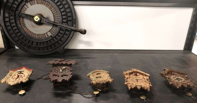 Collection of Vintage Miniature Cuckoo Clocks, Antique Electric Voltage ...