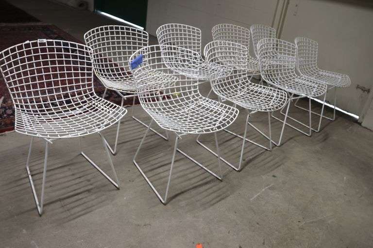 (9) Bertoia For Knoll MCM Wire Chairs - Dixon's Auction at Crumpton