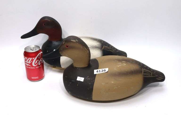 Pair Wildfowler Ward Model Canvasback Duck Decoys - Dixon's Auction at ...