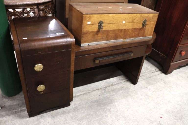 Art Deco Vanity + Tool Box, Missing Most Knobs - Dixon's Auction at ...