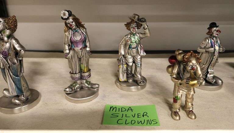 Lot of Mida Silver Clown Figurines - Dixon's Auction at Crumpton