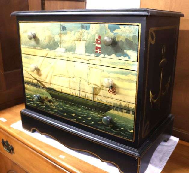 Modern Nautical Themed Nightstand - Dixon's Auction at Crumpton