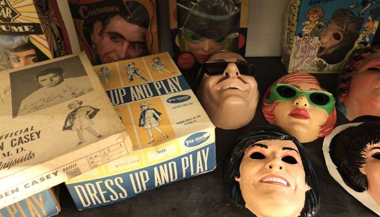 Lot of Vintage Halloween Costume Masks & Dress Up Costumes - Dixon's ...