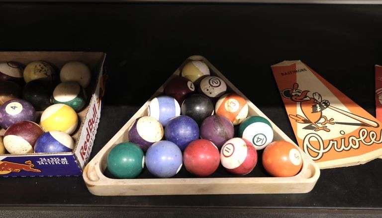 Lot of Vintage Billiard Balls, Baseball Memorabilia - Dixon's Auction ...
