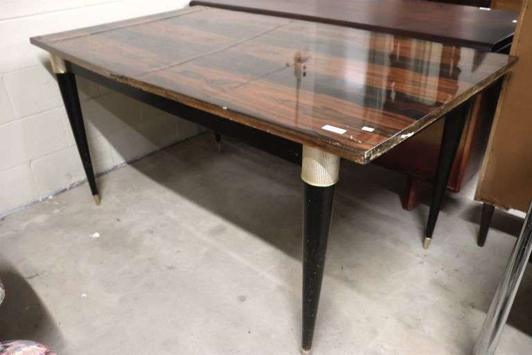 MCM Rosewood Laminate Pencil Leg Dining Table, Minor Chips - Dixon's ...