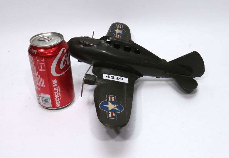 Vintage Marx Tin Military Plane Toy - Dixon's Auction at Crumpton