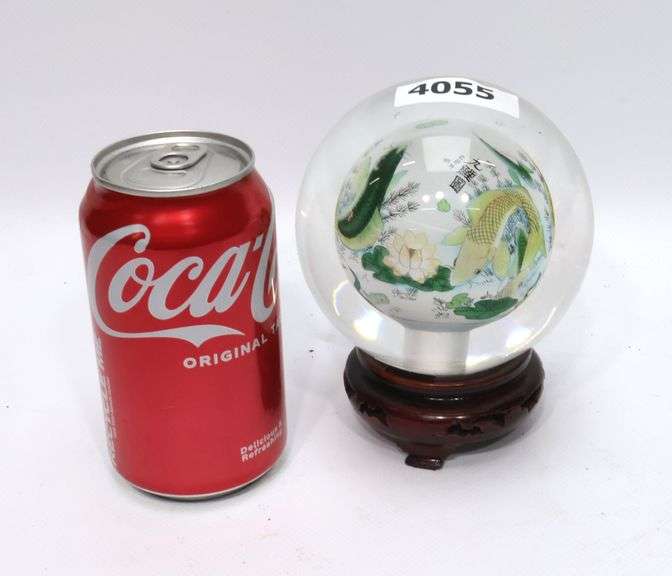 Chinese Interior Painted Glass Sphere - Dixon's Auction at Crumpton