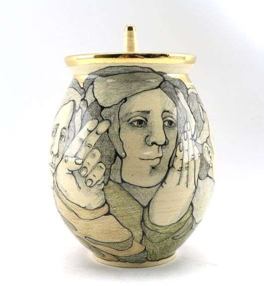 Mary Lou & Edward Higgins (NC 1926-2012) Art Pottery Lidded Urn - Dixon ...