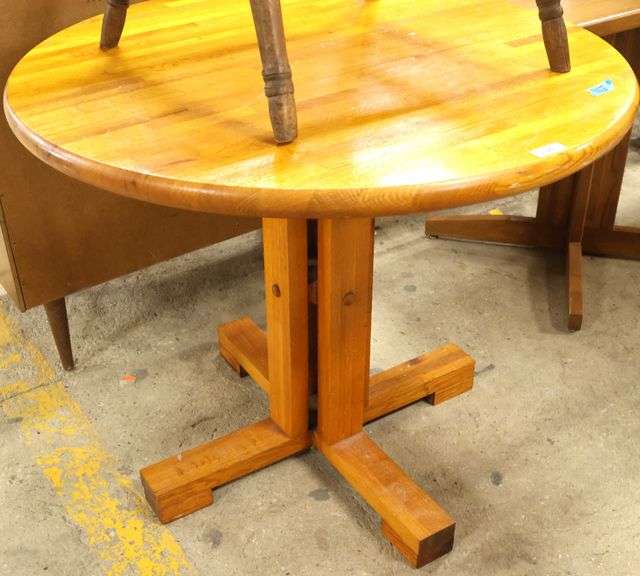 MCM Kitchen Table with Butcher Block Top - Dixon's Auction at Crumpton