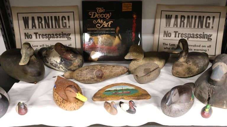 Lot of Vintage & Modern Wooden Duck Decoys, Book & Signs - Dixon's ...