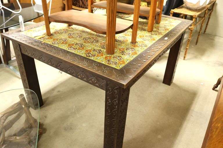 Spanish Colonial Style Tile Top Dining Table - Dixon's Auction at Crumpton
