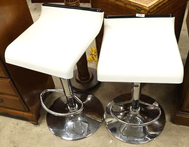 Pair MCM Bar Stools - Dixon's Auction at Crumpton