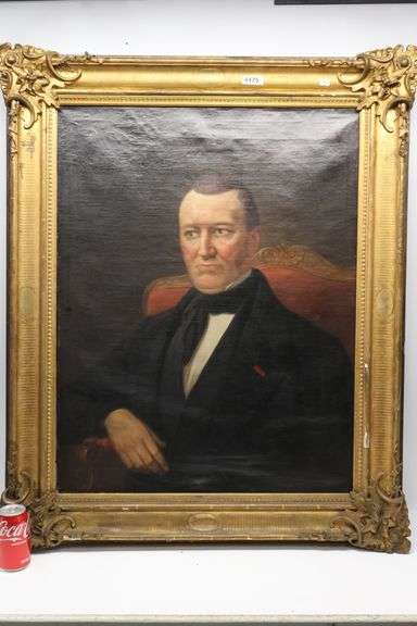Antique Oil on Canvas Painting of a Man, Losses to Frame - Dixon's ...