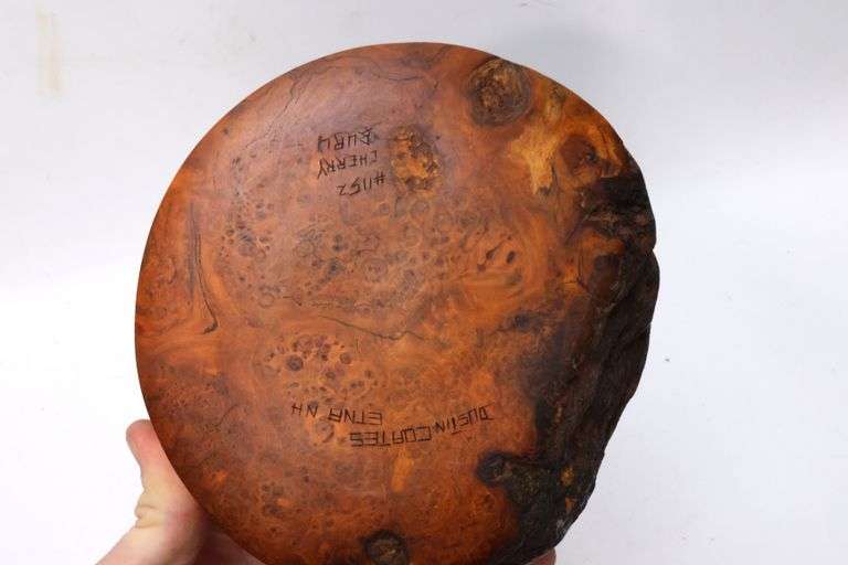 Dustin Coates Etna NH Cherry Burl Box with Lid - Dixon's Auction at ...