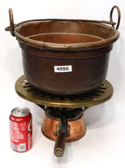 Antique Sterno Camp Stove with Copper Pot - Dixon's Auction at Crumpton