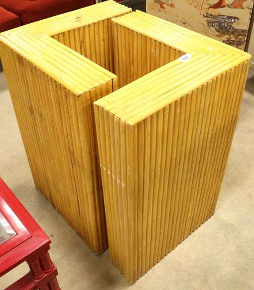MCM Stacked Rattan Table Bases - Dixon's Auction at Crumpton