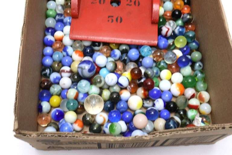 Lot of Vintage Marbles with Target Game - Dixon's Auction at Crumpton