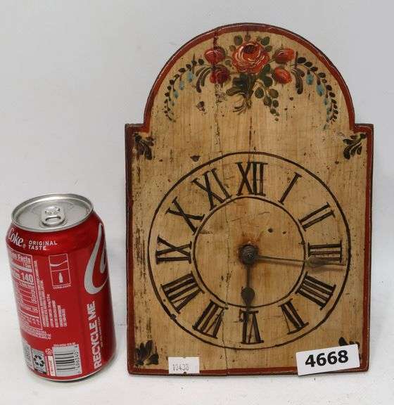 Antique Painted Clock Dial with Works - Dixon's Auction at Crumpton