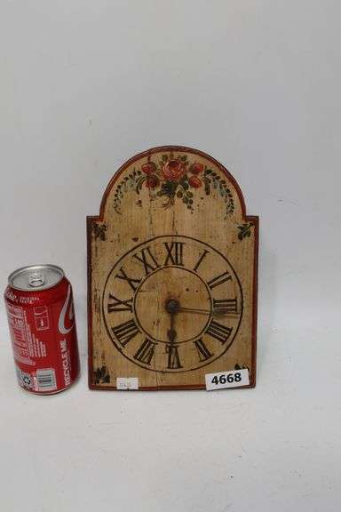 Antique Painted Clock Dial with Works - Dixon's Auction at Crumpton