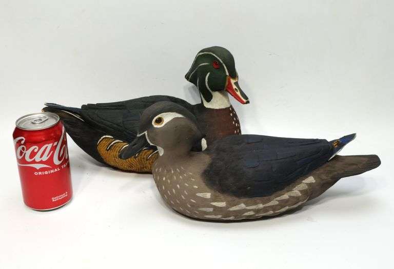 Pair Dale Johnson Rock Hall MD 1998 Wood Duck Decoys, Losses - Dixon's ...
