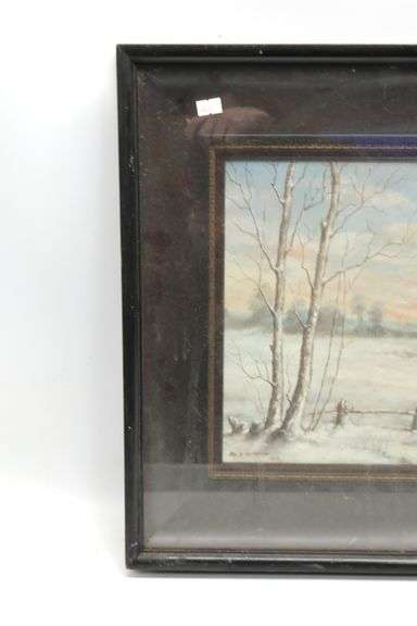 Roe Henderson 1913 Oil Painting of Winter Landscape - Dixon's Auction ...