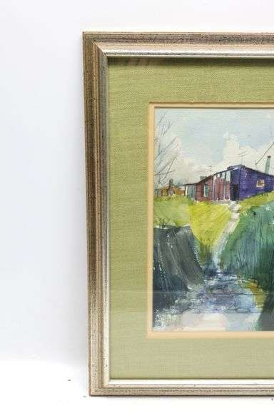 Vintage Regionalist Watercolor Landscape Signed Grimes - Dixon's ...