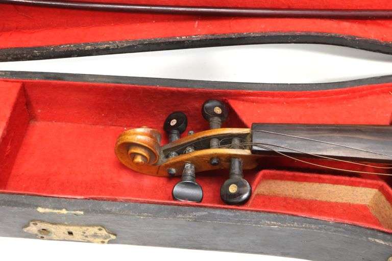 Vintage Stradivarius Copy Violin and Bow with Case - Dixon's Auction at ...