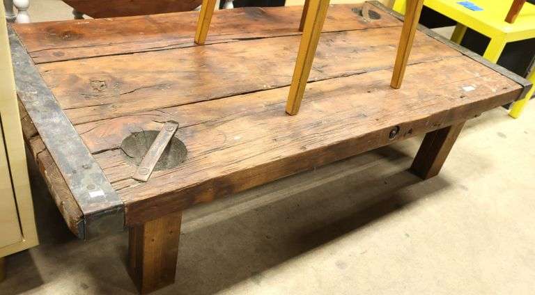 WWII Liberty Ship Hatch Cover Coffee Table - Dixon's Auction at Crumpton