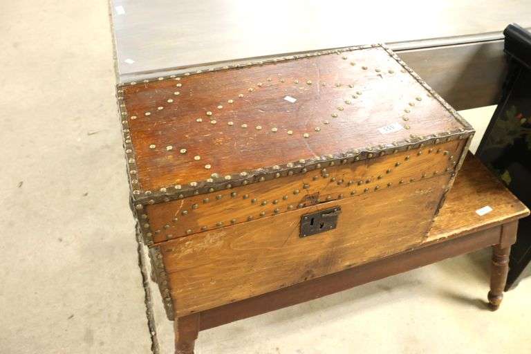 Antique Tack Decorated Trunk - Dixon's Auction at Crumpton