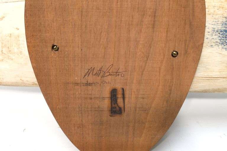 Matt Burton Folk Art Carved and Painted Marlin Plaque - Dixon's Auction ...