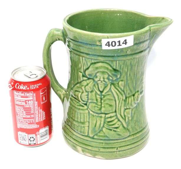 Antique Green-Glazed Yellow Ware Pitcher - Dixon's Auction at Crumpton