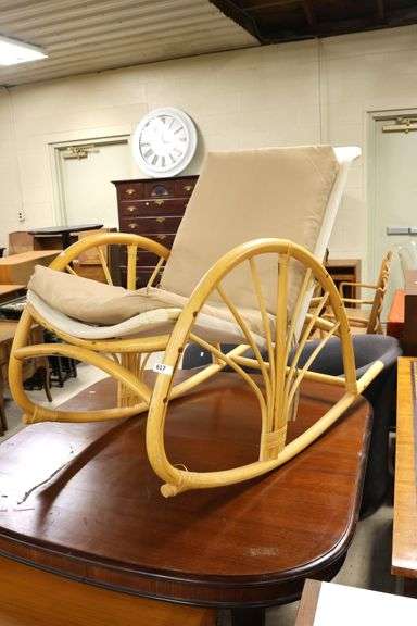 MCM Rattan Rocking Chair - Dixon's Auction at Crumpton