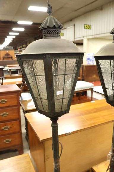 Pair Vintage Colonial Style Street Lantern Floor Lamps - Dixon's ...