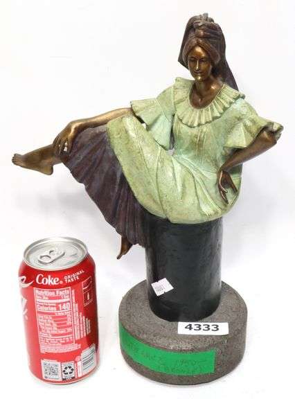 Victor Gutierrez Bronze Sculpture of Woman - Dixon's Auction at Crumpton