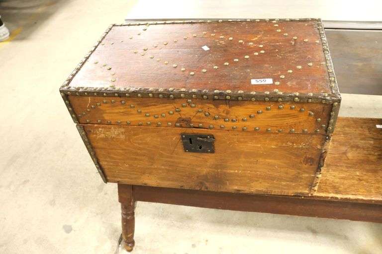 Antique Tack Decorated Trunk - Dixon's Auction at Crumpton