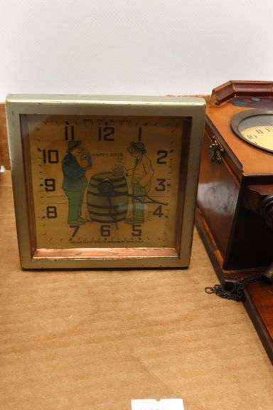 Two Vintage Clocks Including Lux Happy Days, Tall Case Clock Form As-Is ...