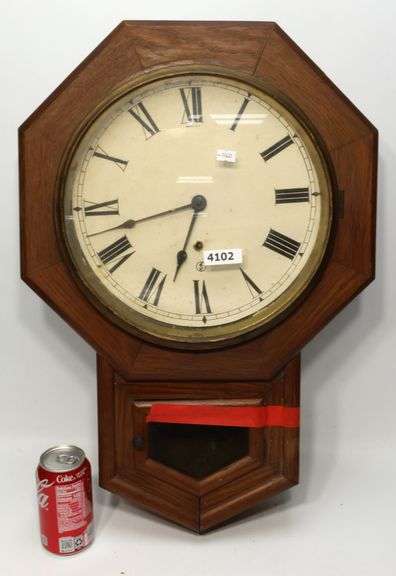 Antique Sessions Oak Regulator Clock - Dixon's Auction at Crumpton