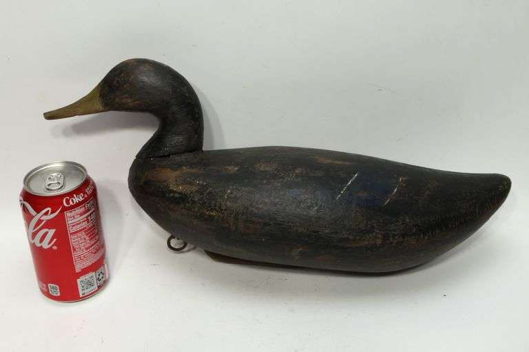 John "Daddy" Holly Black Duck Decoy with X-Ray - Dixon's Auction at ...