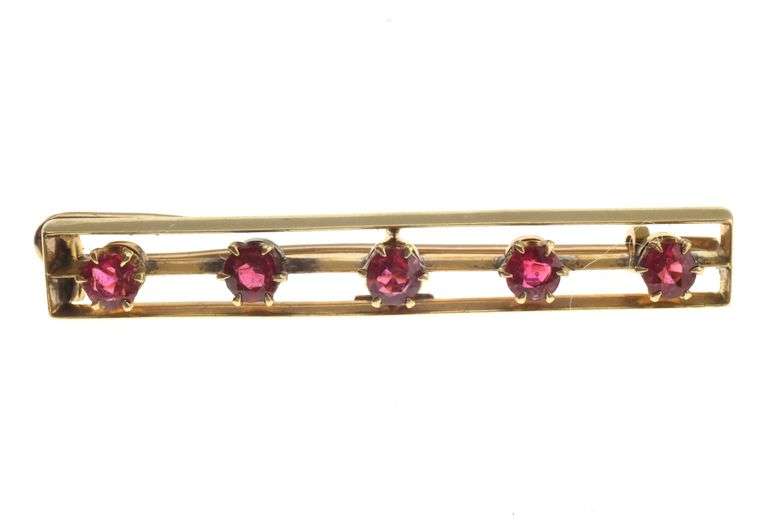 18k Gold Tiffany & Co. Natural Ruby Pin with Hinged Pendant Loop 7.4g ...