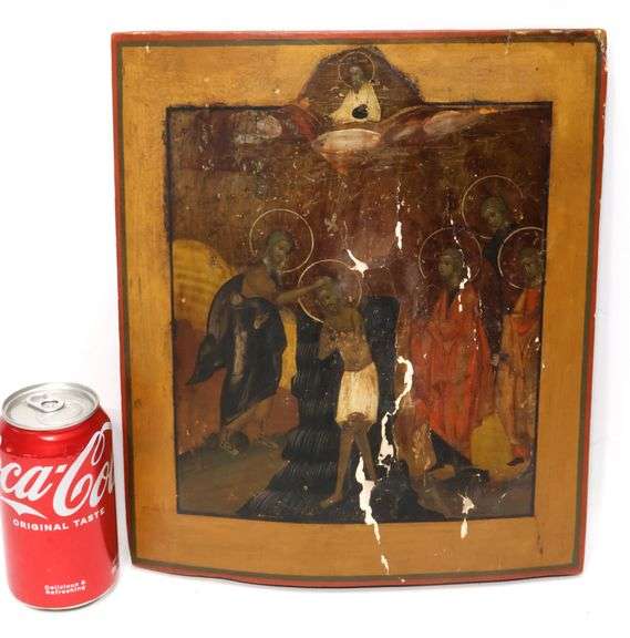 Antique Russian Orthodox Icon, Losses - Dixon's Auction at Crumpton