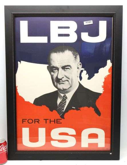 Vintage Lbj Campaign Poster - Dixon's Auction at Crumpton