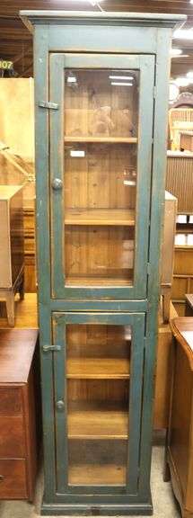 Modern Blue Painted Farmhouse Pine Chimney Display Cupboard - Dixon's ...