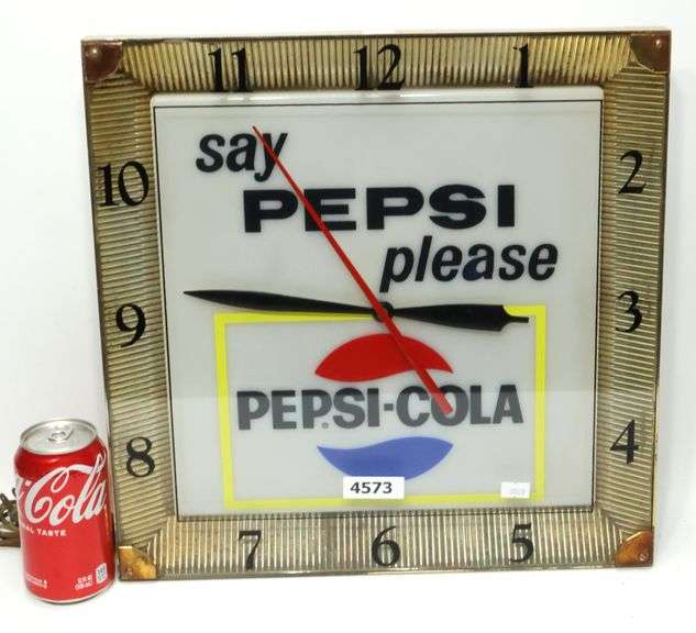 Vintage Pepsi Cola Advertising Clock - Dixon's Auction at Crumpton