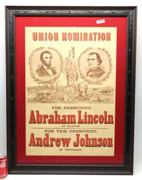 Reproduction Lincoln/Johnson Poster - Dixon's Auction at Crumpton