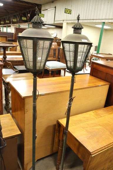 Pair Vintage Colonial Style Street Lantern Floor Lamps - Dixon's ...